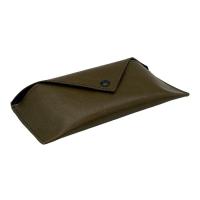 China Custom Pattern Brown 17.2cm Slim Leather Glasses Case Handcrafted Eyewear Pouch for sale