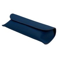 China Blue Cute Nice Shaped 16.1CM Leather Glasses Case With Button for sale