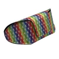 China Colorful Folding Handmade Hook Loop 17.1CM Leather Eyeglass Case for sale