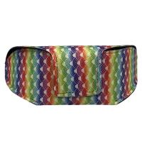 China Colorful Folding Handmade Hook Loop 17.1CM Leather Eyeglass Case for sale
