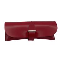China Red Bag Belt Closure ODM Leather Glasses Case FOR Ladies Eyewear Packaging for sale