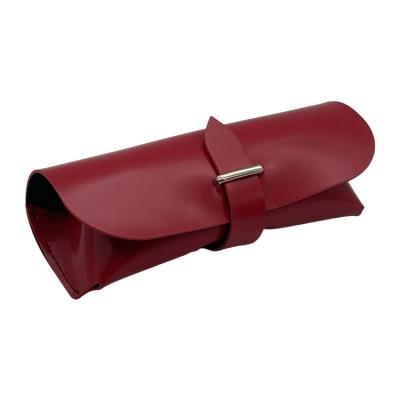China Red Bag Belt Closure ODM Leather Glasses Case FOR Ladies Eyewear Packaging for sale