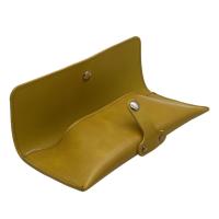 China Yellow Pu Handmade 185*75*38mm Leather Glasses Case for sale