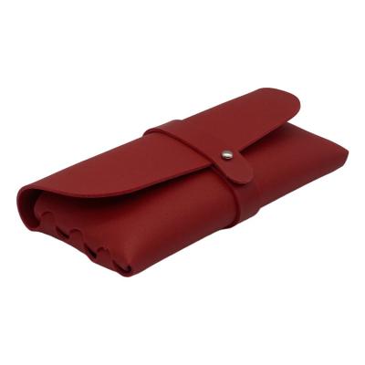 China Red Pu Handmade Personalized Cool 46mm Leather Glasses Pouch for sale