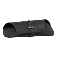 China Embossing Logo Durable Belt Closure Folding Eyeglasses Case for sale