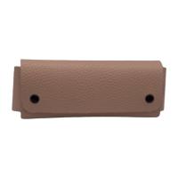 China Pink Fancy Design 17.8cm Leather Sunglasses Pouch With Button Closure for sale