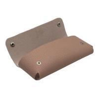 China Pink Fancy Design 17.8cm Leather Sunglasses Pouch With Button Closure for sale