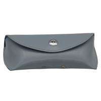 China Light Blue Ladies REACH Soft Leather Spectacle Cases Logo Embossing for sale