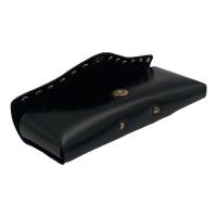China Black Customizable Leather Glasses Case 167x72x42mm Embossed Logo for sale