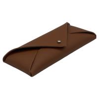 China Foldable Fancy Polyurethane Brown Leather Glasses Case Soft Pouch For Men'S for sale