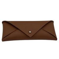 China Foldable Fancy Polyurethane Brown Leather Glasses Case Soft Pouch For Men'S for sale