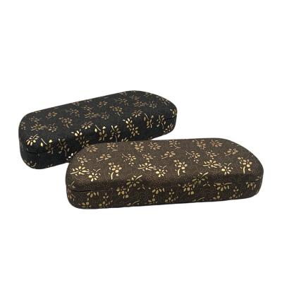 China Thin And Slim Hard Shell 32mm Metal Glasses Case Hot Stamping Logo for sale