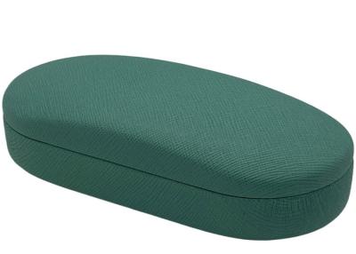 China Custom Luxury Metal Sunglass Case 158x66x47mm Iron Leather Green ODM for sale