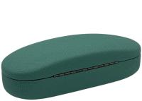 China Custom Luxury Metal Sunglass Case 158x66x47mm Iron Leather Green ODM for sale