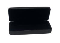 China OEM Custom Black Square Leather Sunglass Case Hard Shell 158x64x35mm for sale