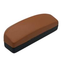 China 63mm Silk Screen Printing Metal Glasses Case Sun Glasses Packaging Leather Iron for sale