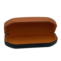 China 63mm Silk Screen Printing Metal Glasses Case Sun Glasses Packaging Leather Iron for sale