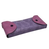 China Custom Logo PU Leather Eyeglass Pouch 174x79x28mm Soft Sunglasses Case Hot Stamping for sale