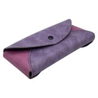 China Custom Logo PU Leather Eyeglass Pouch 174x79x28mm Soft Sunglasses Case Hot Stamping for sale
