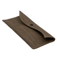 China Pvc 182x86mm Handmade Leather Glasses Case Portable Holder Embossing Logo for sale