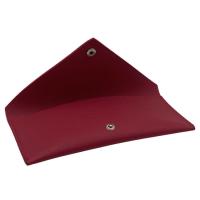 China Red PU Leather Reading Glasses Case 173x72x20mm Portable Eyewear Holder for Men Women for sale