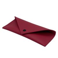 China Red PU Leather Reading Glasses Case 173x72x20mm Portable Eyewear Holder for Men Women for sale