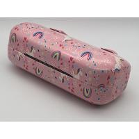 China Custom OEM Metal Glasses Case 157x69x50mm Portable Pink with Handle for Reading Glasses for sale