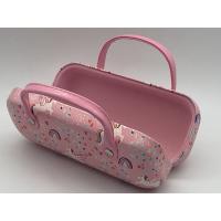 China Custom OEM Metal Glasses Case 157x69x50mm Portable Pink with Handle for Reading Glasses for sale