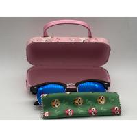 China Custom OEM Metal Glasses Case 157x69x50mm Portable Pink with Handle for Reading Glasses for sale