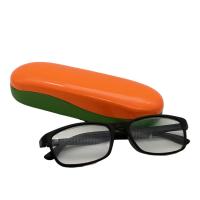 China Stainless Steel Shell Vegan Leather Hard Eye Glasses Case for sale