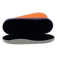 China Stainless Steel Shell Vegan Leather Hard Eye Glasses Case for sale