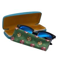 China Unisex Hard Shell Eyeglasses Protective Case Linen Fabrics Large Sunglasses Case for sale