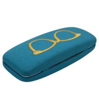 China Unisex Hard Shell Eyeglasses Protective Case Linen Fabrics Large Sunglasses Case for sale