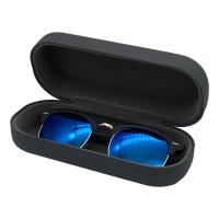 China OEM Rectangular Sunglasses Case 165x70x52mm Iron Leather Eyewear Packaging for sale