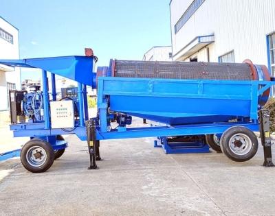 China Mobile Gold Wash Plant 10t/H Alluvial Diamond Mining Trommel for sale