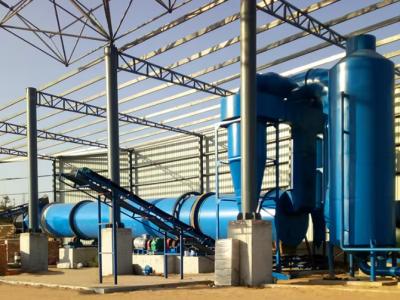 China Peat Rotary Drum Dryer 1.5-12 t/h Input Capacity 280°C Drying Temperature for sale