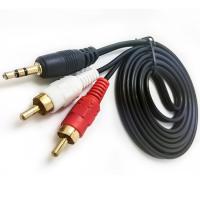 China 24K Gold Plated 3m RCA Stereo Cable 3.5 Mm To 2 RCA Audio Cable for sale