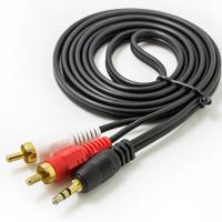 China 24K Gold Plated 3m RCA Stereo Cable 3.5 Mm To 2 RCA Audio Cable for sale