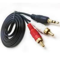 China 24K Gold Plated 3m RCA Stereo Cable 3.5 Mm To 2 RCA Audio Cable for sale