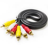 China metal connector PVC 3RCA To 3RCA Cable 10m Audio Video Cable for sale