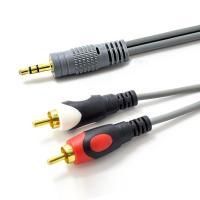China OD 9.5mm 1.5m 3m 5m 3.5mm To 2 RCA Stereo Cable for sale