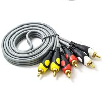 China 3 Core Copper Wire 3 RCA To 3 RCA Stereo Audio Cable OD13.5mm for sale