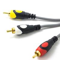 China 3 Core Copper Wire 3 RCA To 3 RCA Stereo Audio Cable OD13.5mm for sale