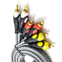 China 3 Core Copper Wire 3 RCA To 3 RCA Stereo Audio Cable OD13.5mm for sale