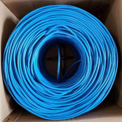 China OEM 100m cat5e blue ethernet lan cable CU networking cable 24AWG BC cat5e utp for sale