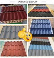 China 1340mm*420mm*0.4mm Windproof Stone Coated Steel Roofing Sheet for Buildings Manufacture 0.35mm/0.5mm Thickness for sale