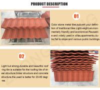 China Plain Roof Tiles Zinc Aluminum Steel Stone Chips 0.2*420*1340 Stone Coated Metal Roof Tiles for All-Weather Protection for sale