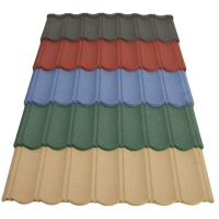 China Waterproof Stone Coated Roofing Sheets and Environmentally Friendly for Modern Construction 1340mm*420mm*0.4mm for sale