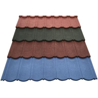 China Waterproof and Fireproof Function 1340mm*420mm Colorful Stone Coated Metal Roof Tile Roofing Sheet for Latest Designs for sale