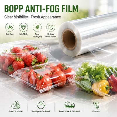 China Anti Fog BOPP Film Various Thickness 15-50 Micron For Produce Meat Bakery Packaging for sale